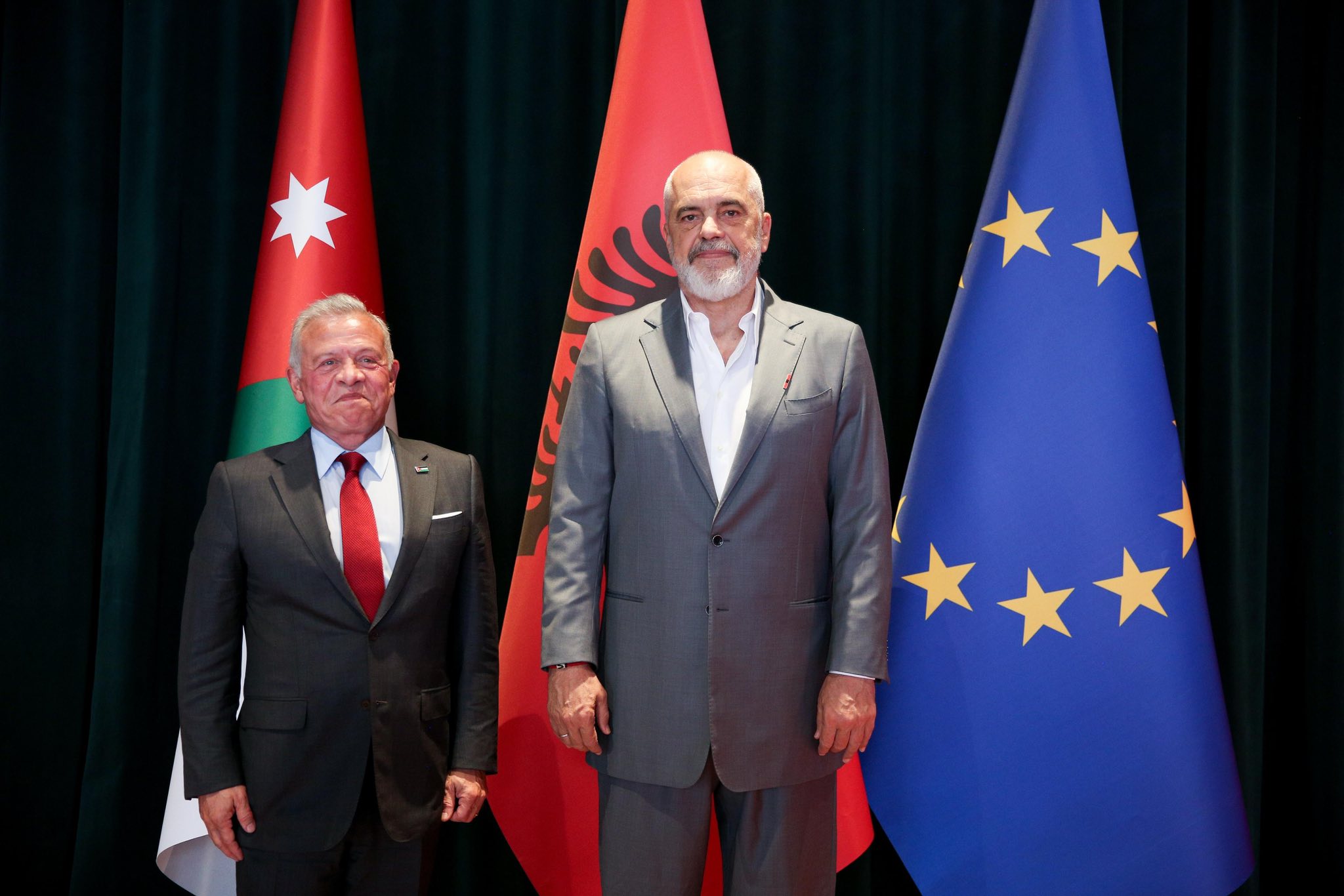 Kryeministri Edi Rama pret Mbretin e Jordanisë Abdullah II bin Al ...
